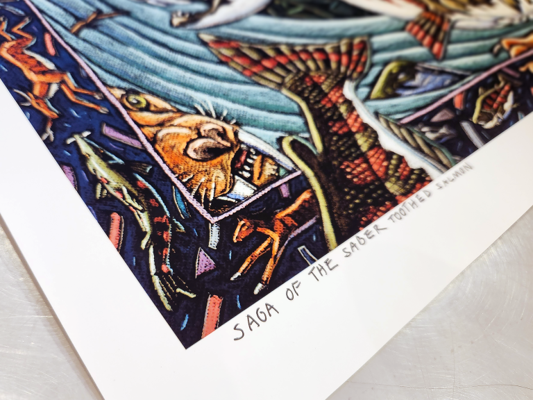 SABERTOOTH SALMON FINE ART POSTER - Troll Art