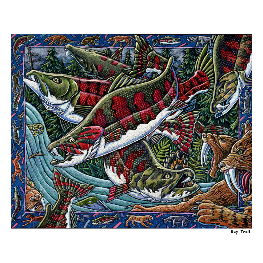 SABERTOOTH SALMON FINE ART POSTER - Troll Art