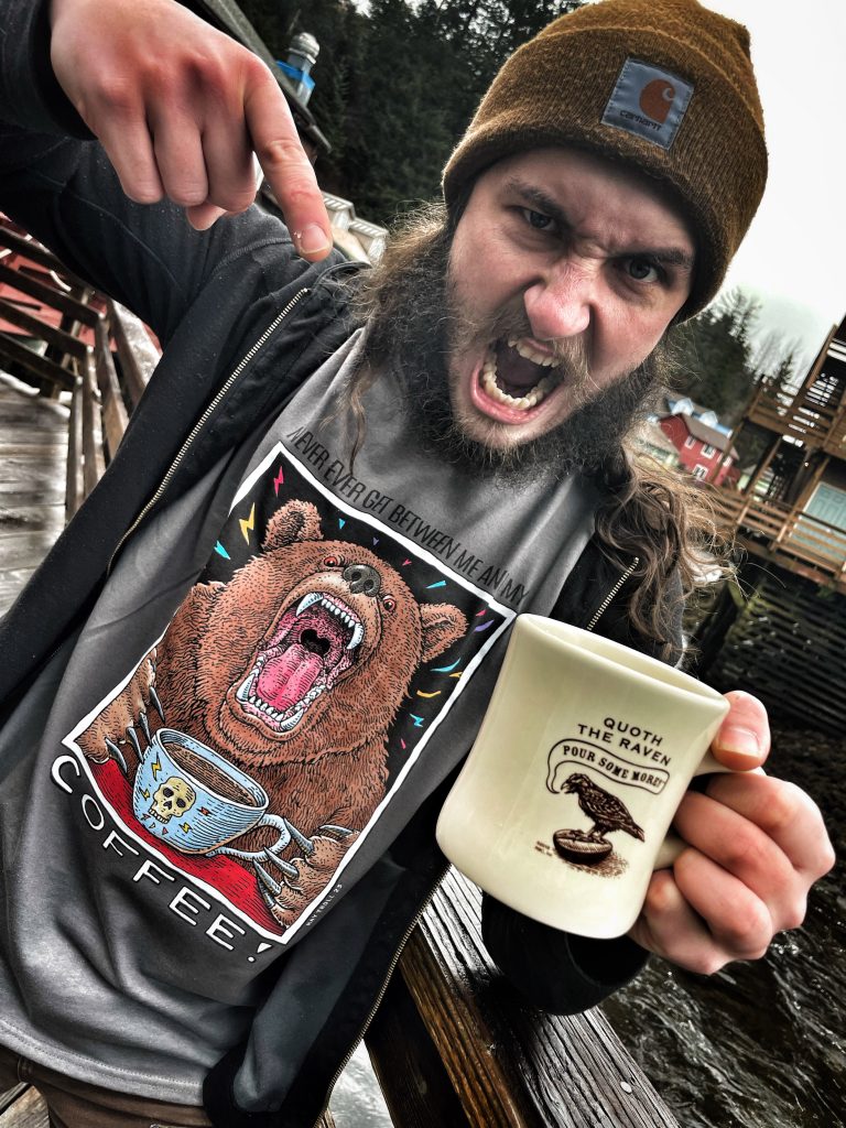 COFFEE BEAR T-SHIRT - Troll Art